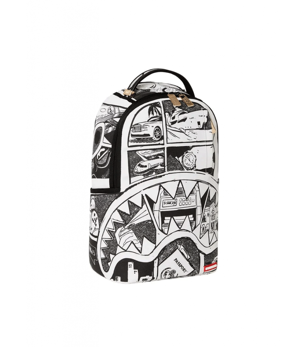 Backpack Sprayground Comic Shark White Unisex