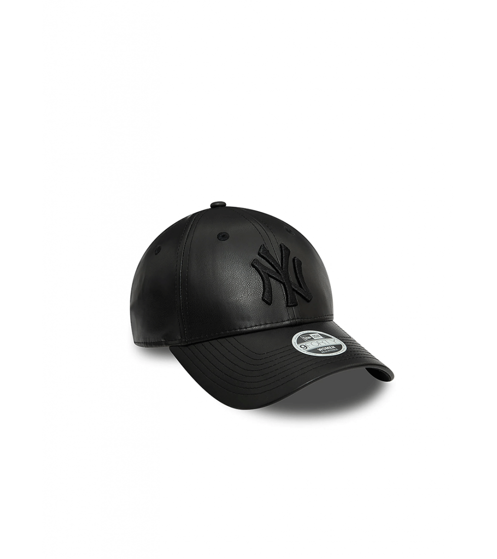 Cap New Era 9forty New York Yankess Faux Leather Black Women