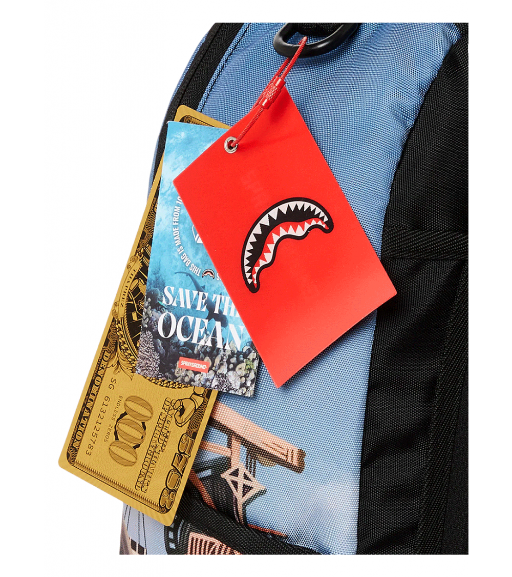 Backpack Sprayground Under Construction Light Blue Unisex